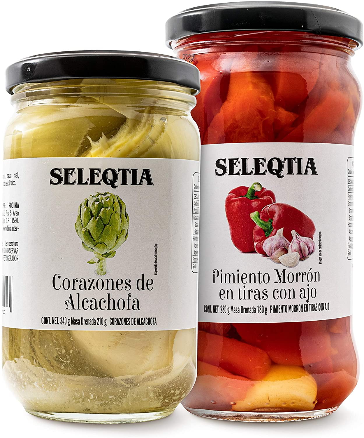 SELEQTIA PACK 2 Conservas de Pimiento Morrón y Alcachofa Frasco de ...