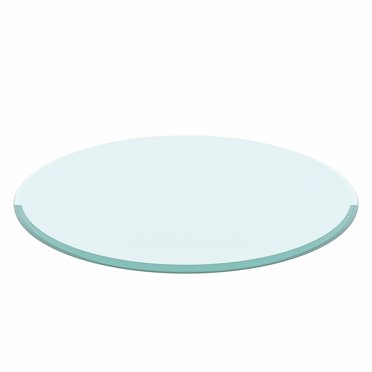 Topcobe 30" Round Tempered Glass Tabletop - 1/4" Thick, Polished Edge ...