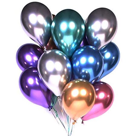 Party Balloons 60pcs Assorted Color Metallic Latex Balloons Birthday ...