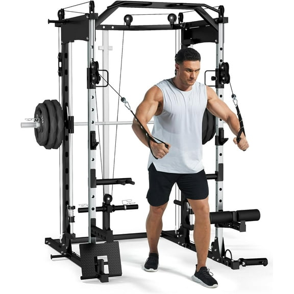 Mikolo Compact 7-IN-1 Smith Machine, 1000LBS Squat Equipment, Home Gym ...