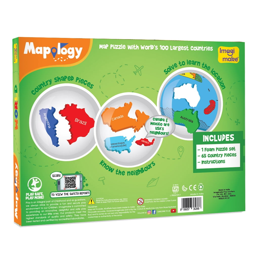 Buy imagimake: mapology world- world map and its countries- learning ...
