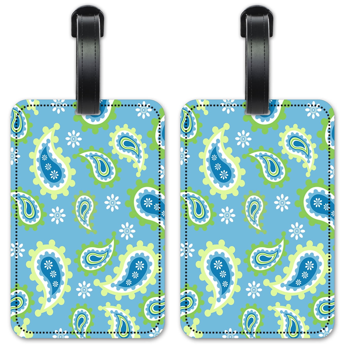 Blue Paisley - Luggage ID Tags / Suitcase Identification Cards - Set of ...
