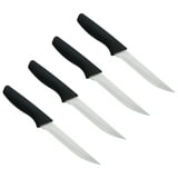 Mainstays Stainless Steel 4-Piece Steak Knife Set with Soft Grip Black ...