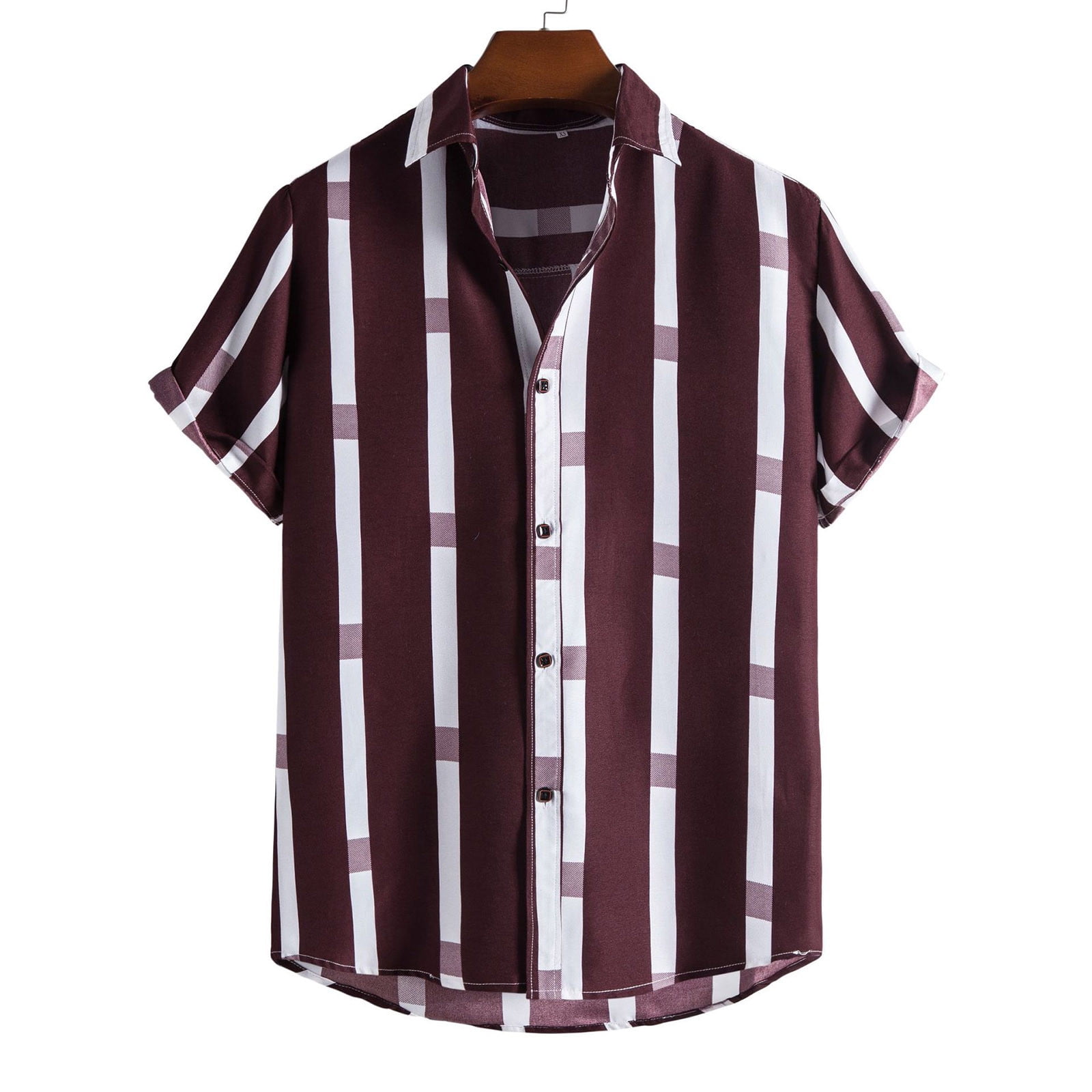 Click here for Unbranded Striped Shirt Men Mens Striped Short-Sle... prices