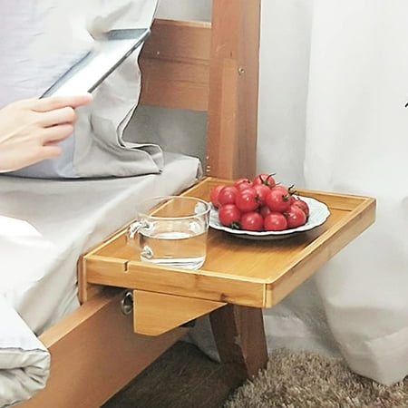 Clip on Bedside Table Shelf,Wooden Bed Table Shelf,Bed Side Tray ...