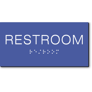 RESTROOM Sign-Blue / White (1 Unit) - Walmart.com