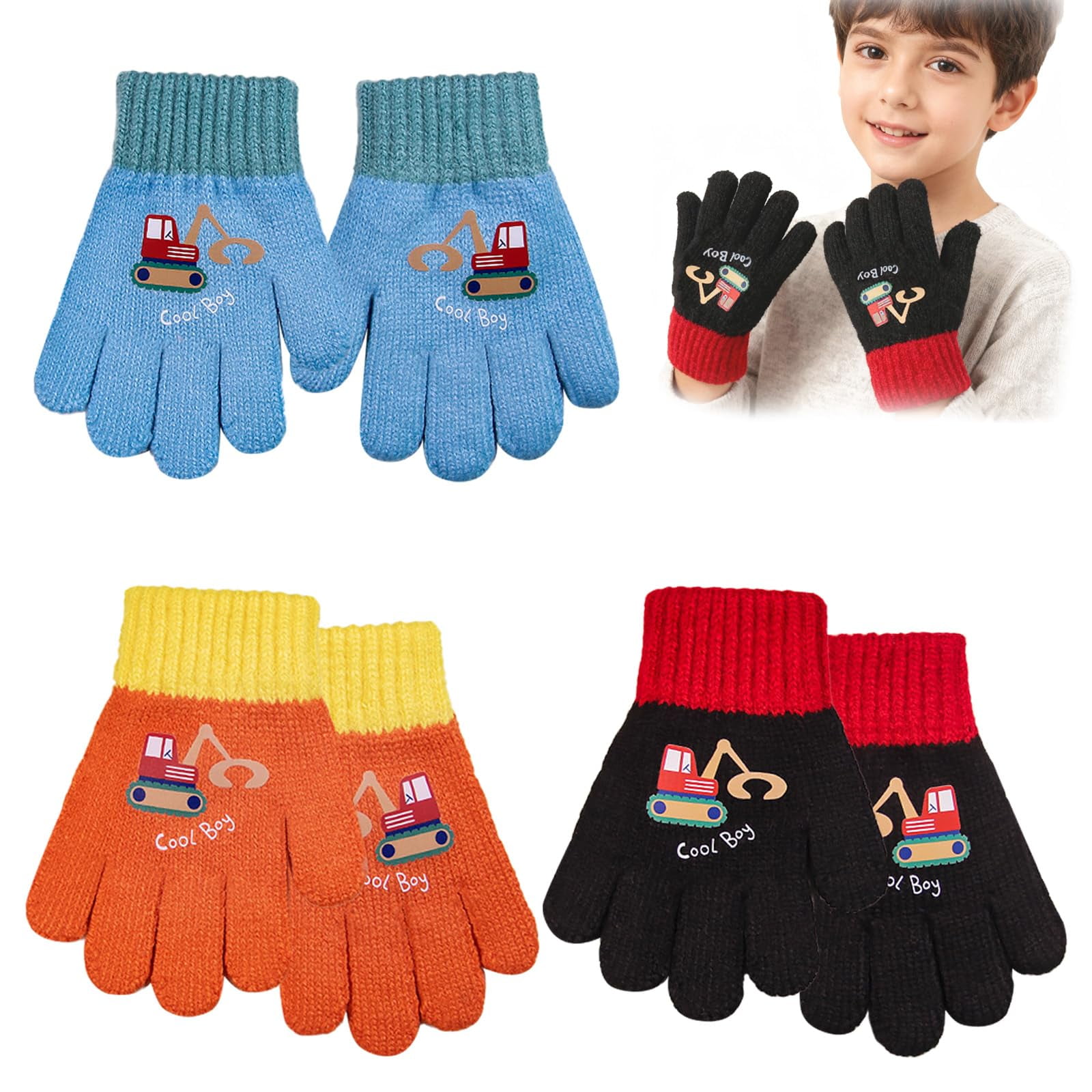 Click here for Unbranded 3 Pairs Boys Winter Gloves - Toddler Ful... prices