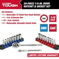 Hyper Tough 20-Piece 1/4-inch Drive Ratchet and Socket Set - Walmart.com