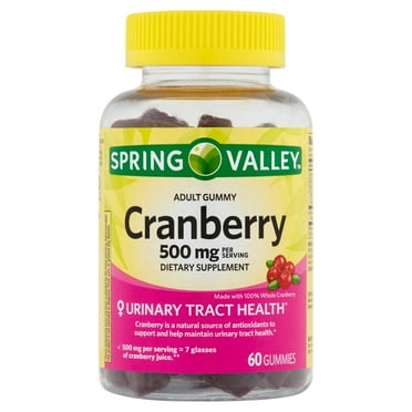 Spring Valley Cranberry Dietary Supplement Softgels, 500mg, 60 Count ...