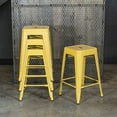 AmeriHome 24 Gold Metal Backless Bar Stools - 2 - Stackable - Walmart.com