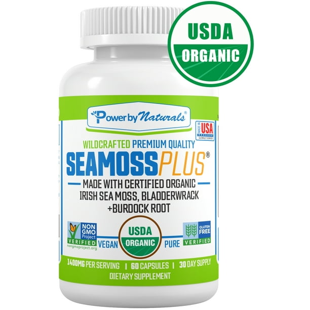 Power by Naturals Sea Moss Plus: USDA Organic Irish Seamoss ...