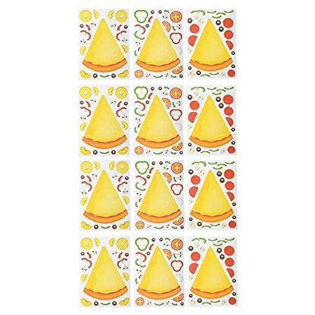 Make A Pizza Stickers, Great for Arts and Crafts, Party Favors (12-Pack ...