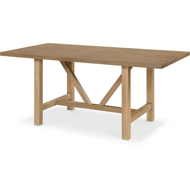Finch Grant 67" Farmhouse Dining Table with Trestle Base, Rustic Beige ...