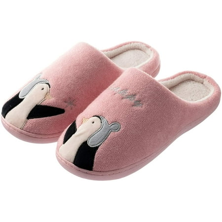 Women Men Memory Foam Slippers Cute Animal House Slippers Plush Fuzzy ...