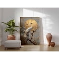 Affixzi Golden Sun Crane Poster, Japanese Heron Wall Art with Plum ...