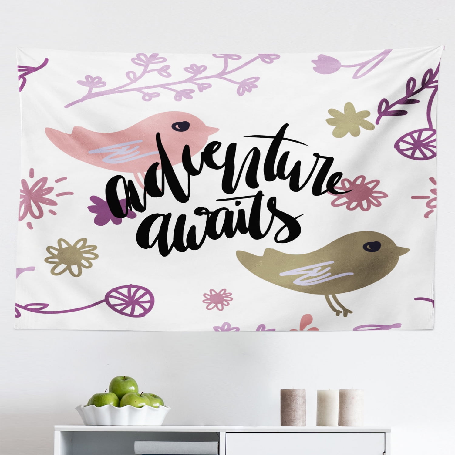 Saying Tapestry, Contemporary Typographic Image of Lettering in Rainbow ...