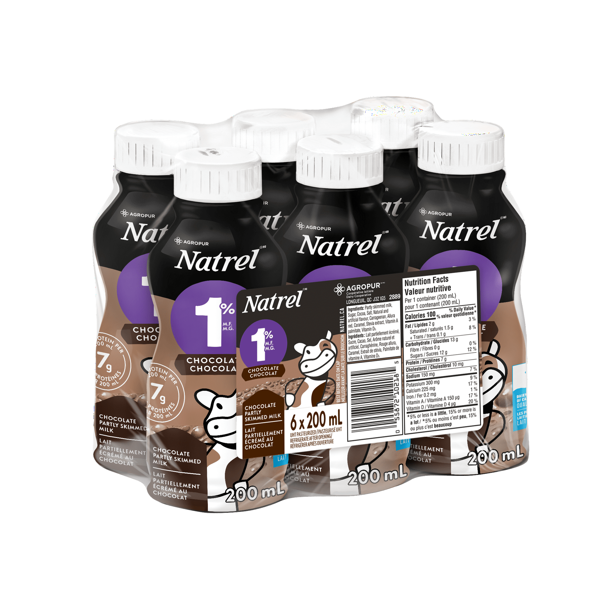 Click here for Natrel 1 Partly Skimmed Chocolate Milk 200 Ml prices