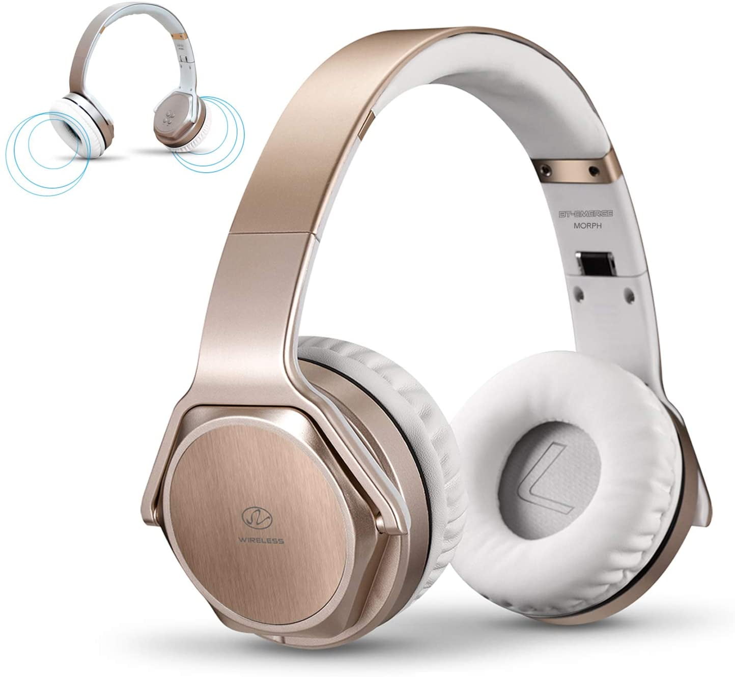 Bluetooth Headphones Over-Ear 2 in 1 Cordless Foldable Twist-Out ...