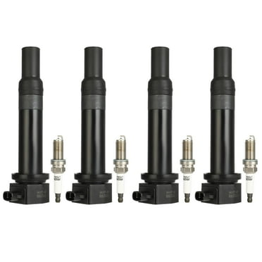 Set of 4 UF652 Engine Ignition Coils & Spark Plugs for Hyundai Kia ...