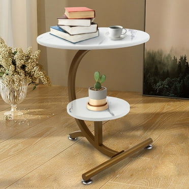 Sauder Boulevard Cafe, Side Table With Pull Out Tray and Drawer White ...