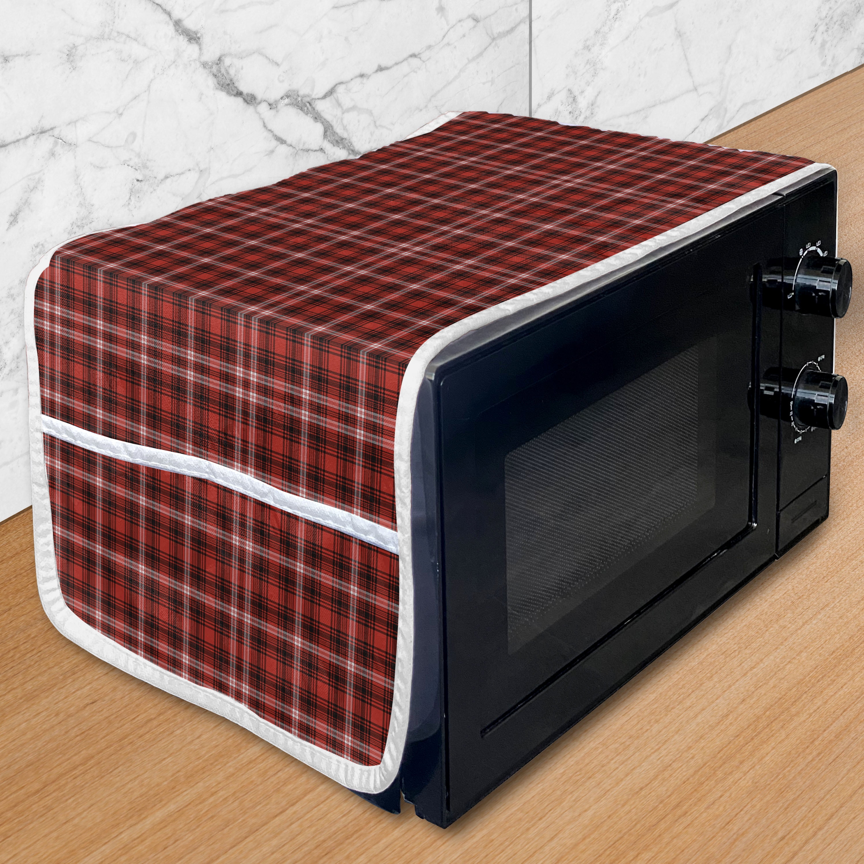 Plaid Microwave Oven Cover, Nostalgic Striped Pattern from British ...