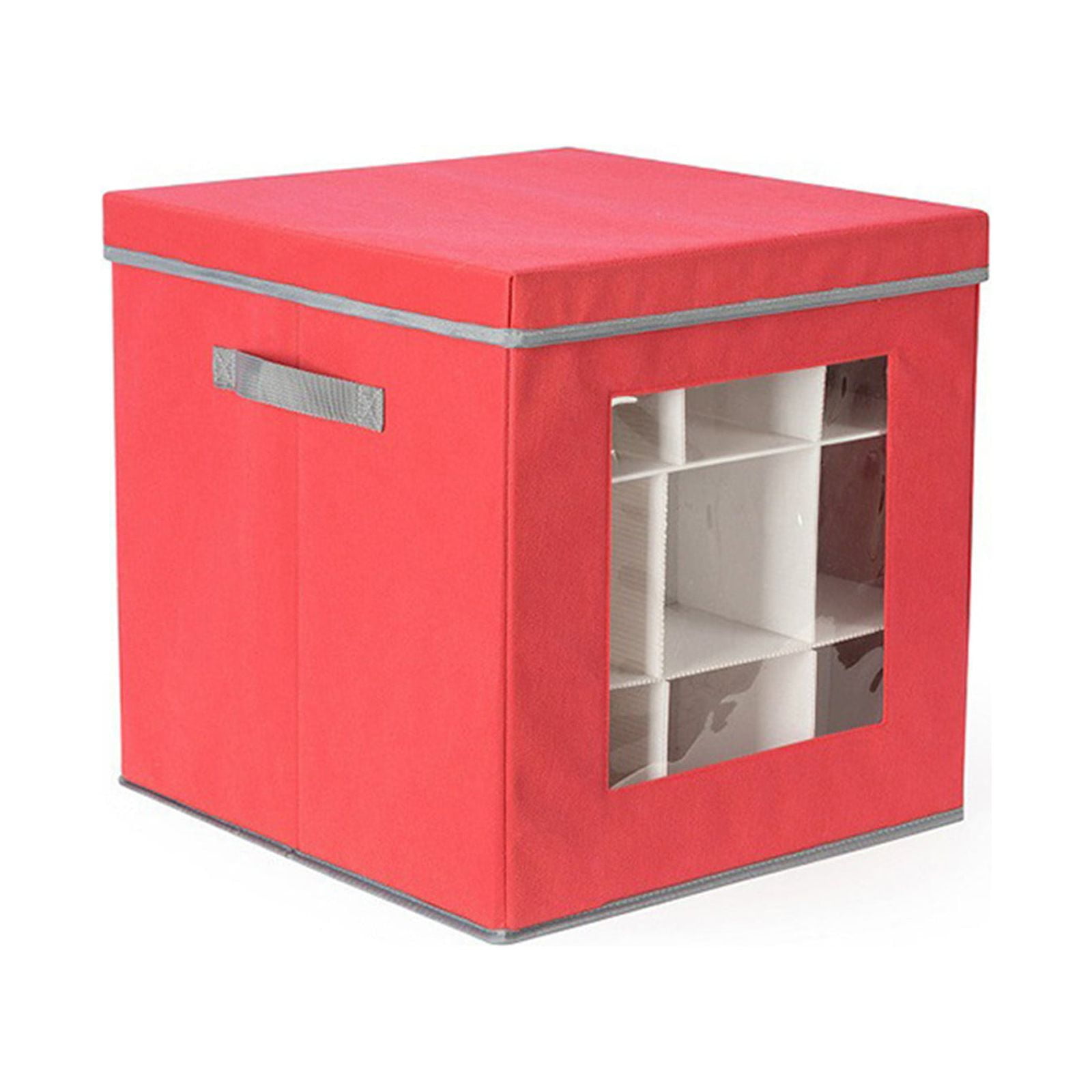 Jovati Christmas Storage Containers With Lids Foldable 27 Grids Christmas Storage Box With 3 Cardboard Wraps 1 Pack Xmas Holiday Bulbs Storage Conta