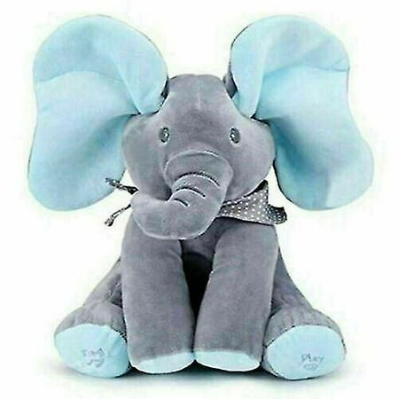 Blue Elephant Plush Toy Christmas Xmas Gift Stuffed Singing Doll Baby ...