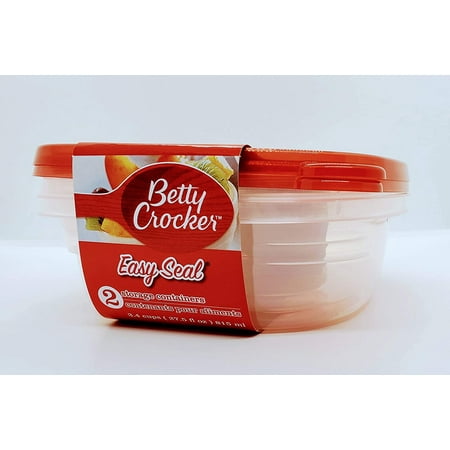 Betty Crocker Easy Seal 2 Piece Storage Containers 3.4 Cups 815ML ...