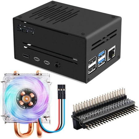 G Raspberry Pi 4 Metal Case with Fan,Raspberry Pi 4B Case with ...