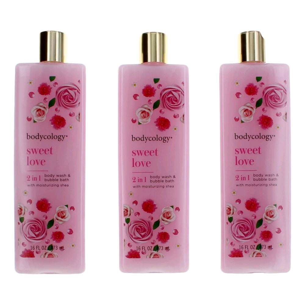 Sweet Love By Bodycology 3 Pack 16oz 2 In 1 Body Wash And Bubble Bath