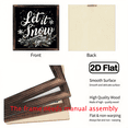 2D Flat, 1pc Vintage Let it Snow Framed Wall Sign - Black White Cursive ...
