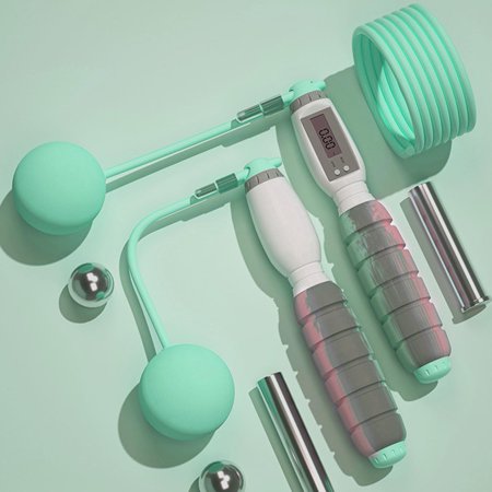 Ropeless Skipping Rope with Digital Counter Weighted Jumping Rope ...