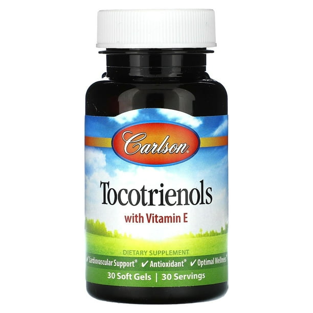 Complemente los tocotrienoles de Carlson Labs con vitamina E natural ...