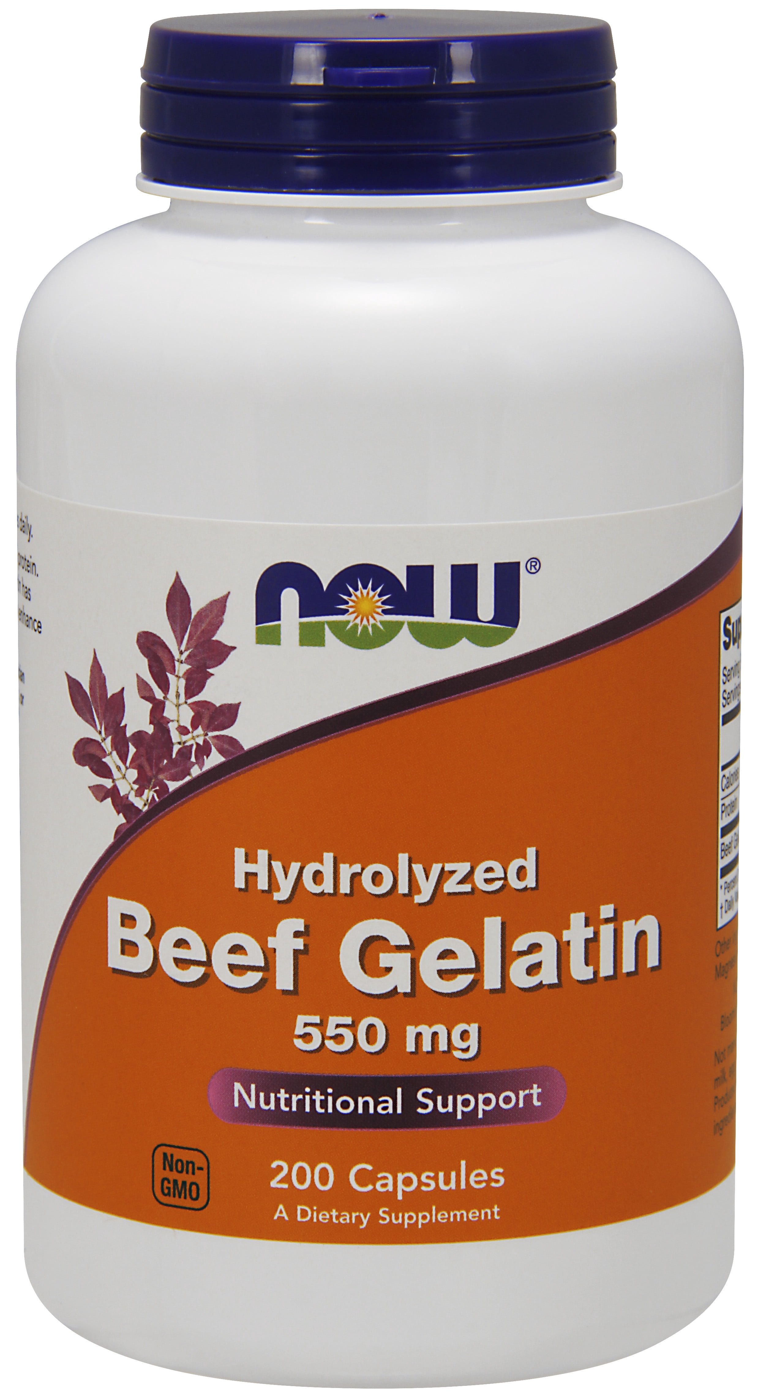 NOW Supplements Beef Gelatin 550 Mg Hydrolyzed Nutritional Support