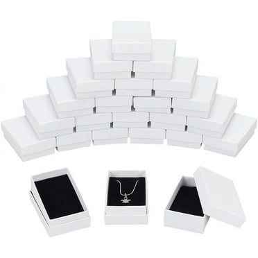 12pcs Rhombus Textured Cardboard Jewelry boxes with Black Sponge for Jewelry Gift Packaging ...