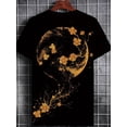 Adult 3D Full Print Short Sleeve T-Shirt - Black Golden Moon/Night Sky ...
