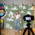 Green Retro Tropical Photography Backdrop 10x8FT, Palm Trees Old ...