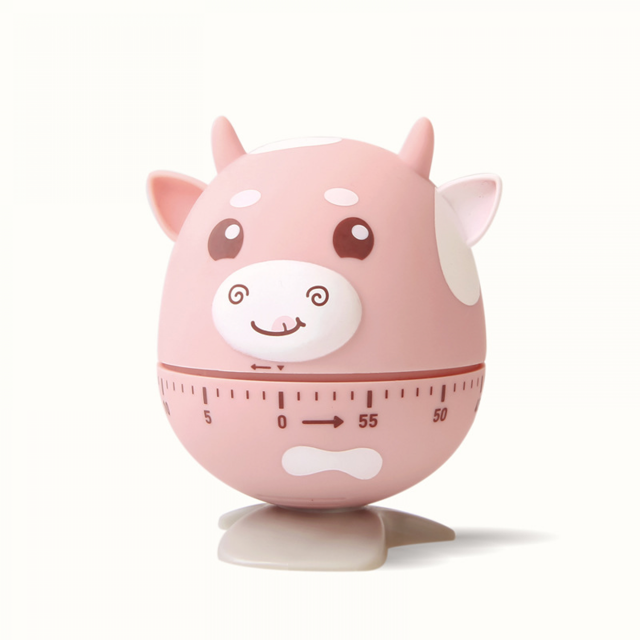 JUSTUP Mechanical Kitchen Timer with Cute Cartoon 60 Minute Animal Cow ...