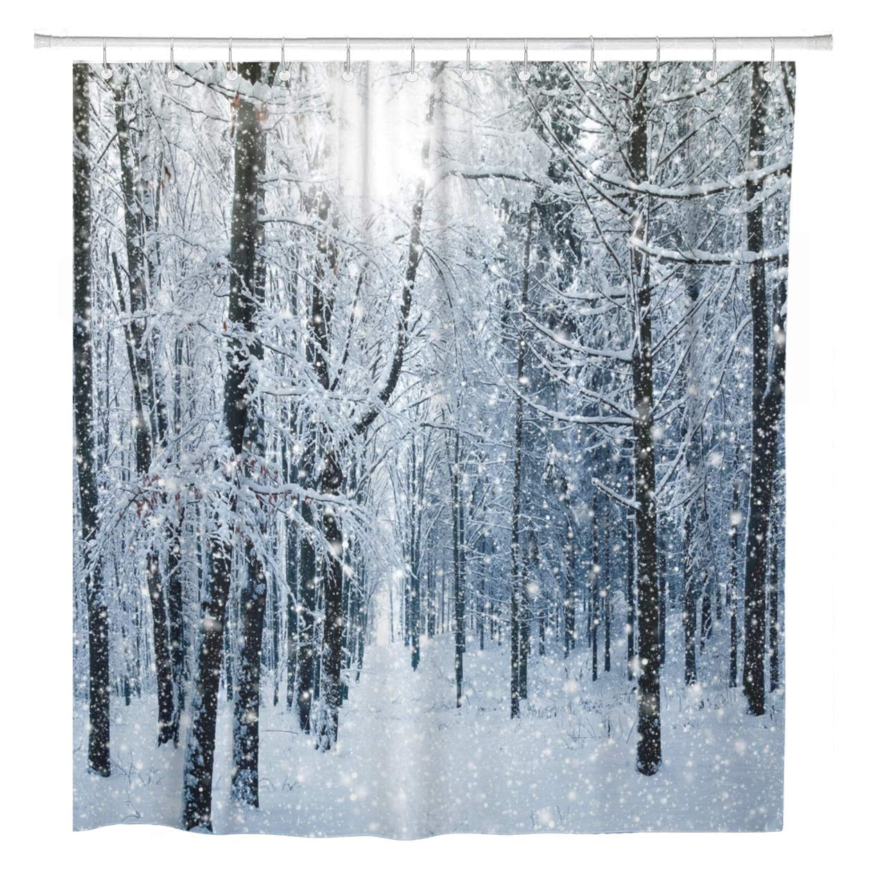 CYNLON Blue Snow Winter Landscape Forest Falling Weather Snowy Magic ...