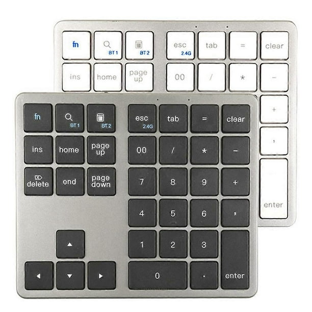 2.4G Bluetooth Number Pad Ultra-Thin Wireless Numpad USB Rechargeable ...