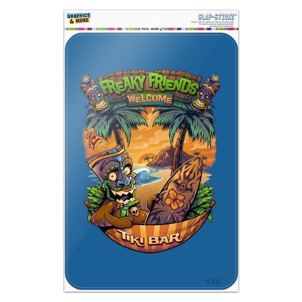 Freaky Friends Tiki Bar Tropical Vacation Home Business Office Sign ...