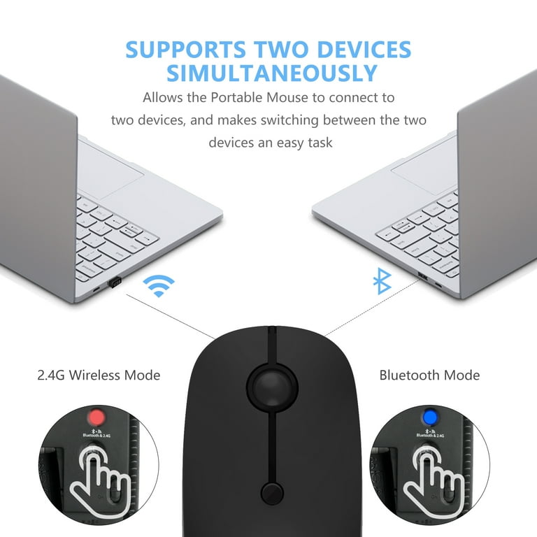 Wireless Bluetooth Mouse Rechargeable Mice USB Receiver, 56% OFF