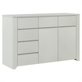 Storage Dresser with 6 Drawers and 2 Level Cabinet,Off White Simple ...