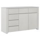 Storage Dresser with 6 Drawers and 2 Level Cabinet,Off White Simple ...