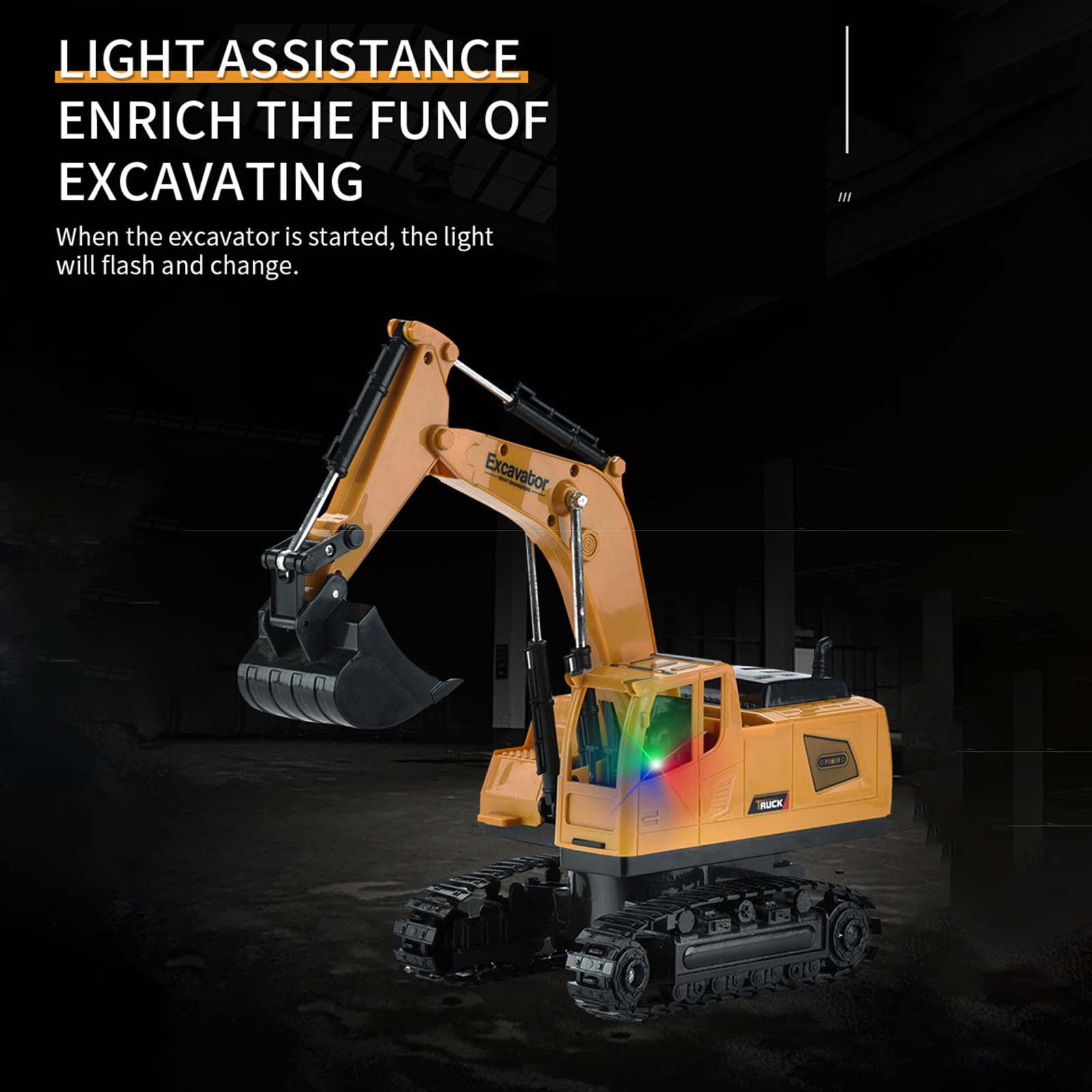 Buy Vnanda RC Excavator Toy, Remote Control Hydraulic Toy Car for 4, 5 ...