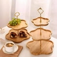 2 Tier Small Bamboo Star Food Stand, Table Organizer with Metal Stand ...