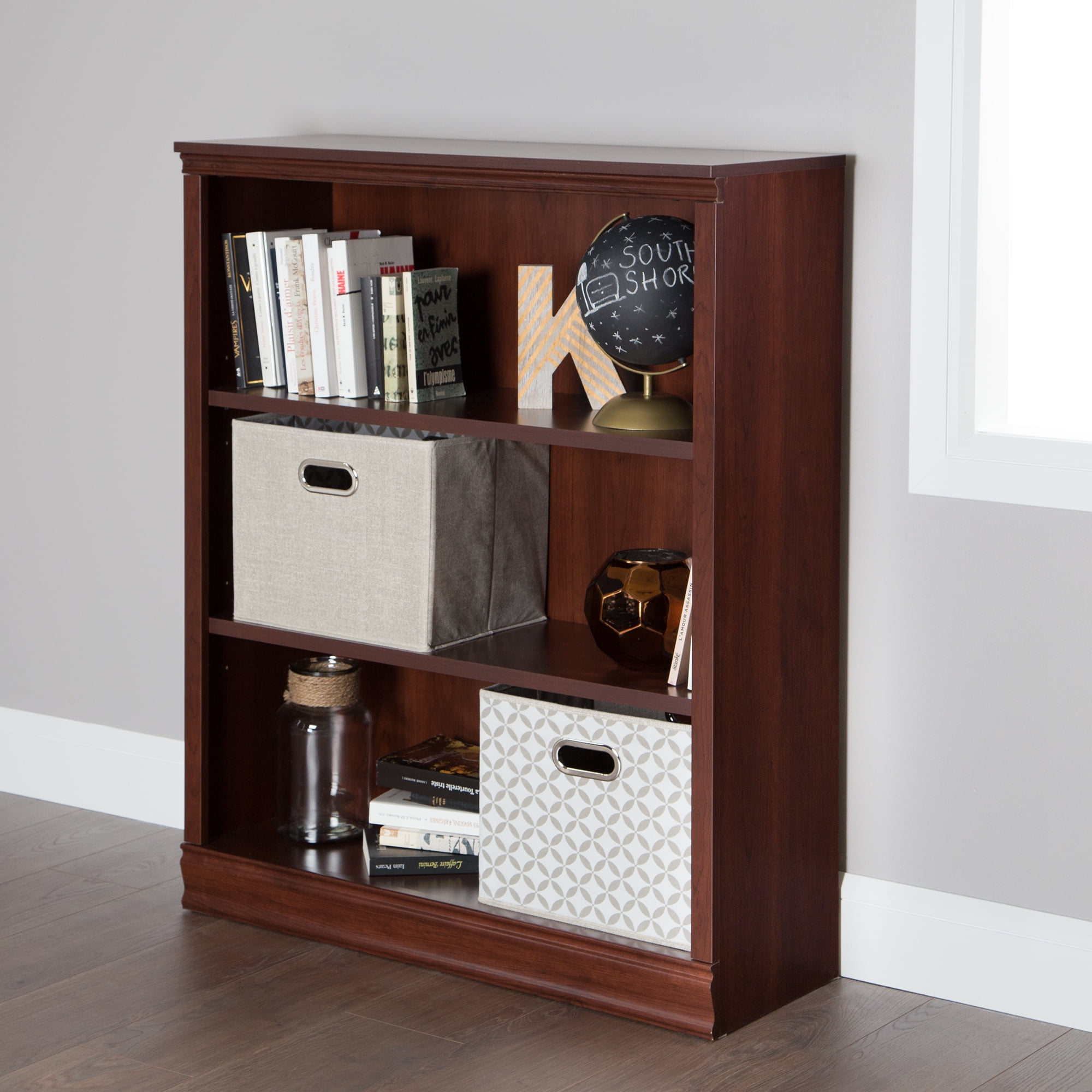 South Shore Morgan 3-Shelf 44 1/4" Bookcase, Multiple Finishes ...