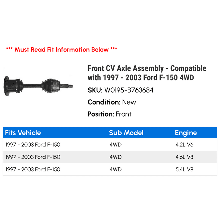 2003 Front Ford F 150 Axle Ford F 150 Axles | AmericanTrucks