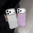 Bling Glitter Diamond Wavy Edge Shell Phone Case for iPhone (Orange ...