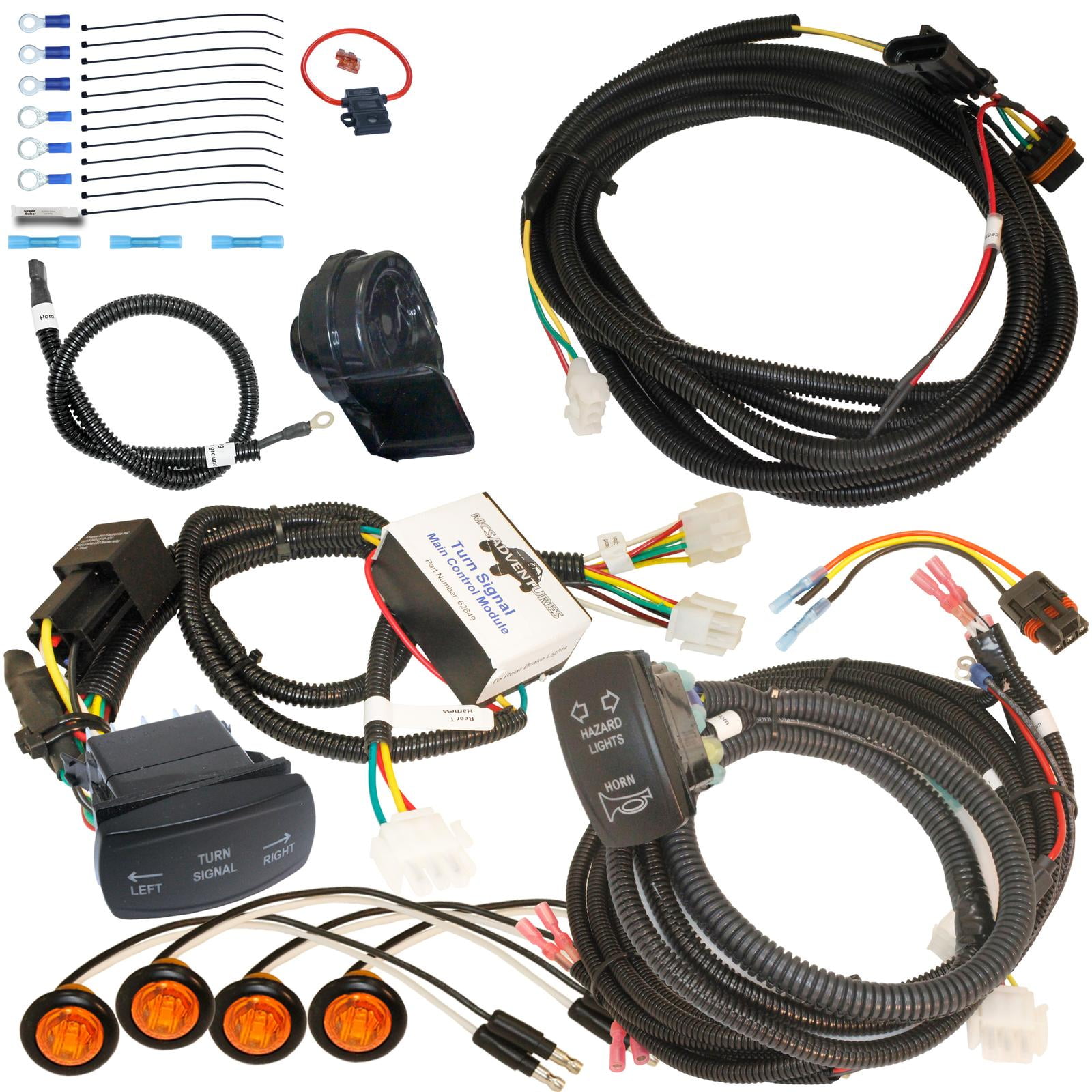 Horizontal Rocker Switch Polaris Plug and Play turn kit with Horn ...